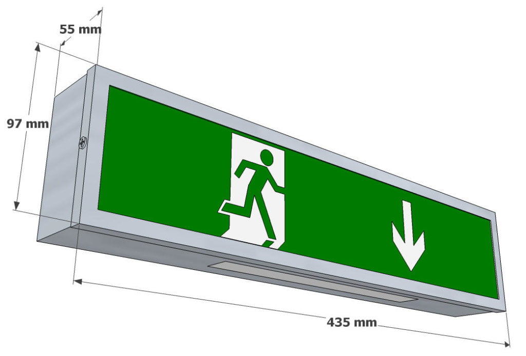 Low Ceiling Exit Box (Wall) - Emergency Lighting