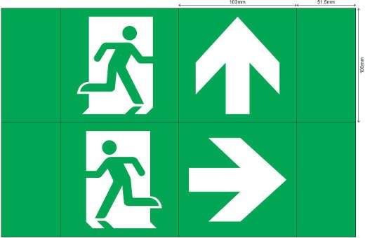 Self Adhesive Universal Emergency Legend Sign - Emergency Lighting