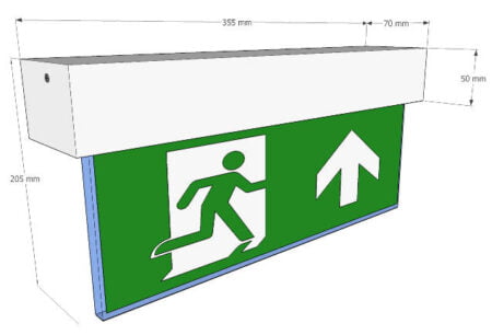 Slim and Thin Blade Exit Sign Ceiling - Emergency Lighting