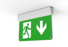 Emergency Exit Sign. Multiple Fixing Positions