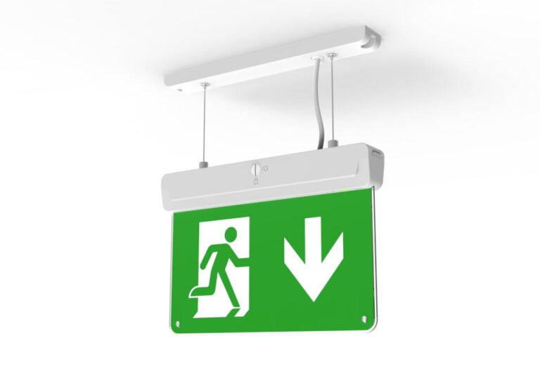 Emergency Exit Sign. Multiple Fixing Positions